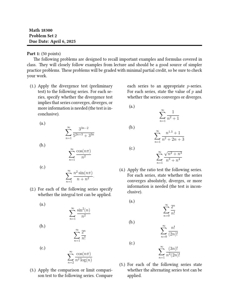 Math 18300 Spring 2025 Problem Set 2-3 | PDF | Complex Analysis | Mathematical Analysis