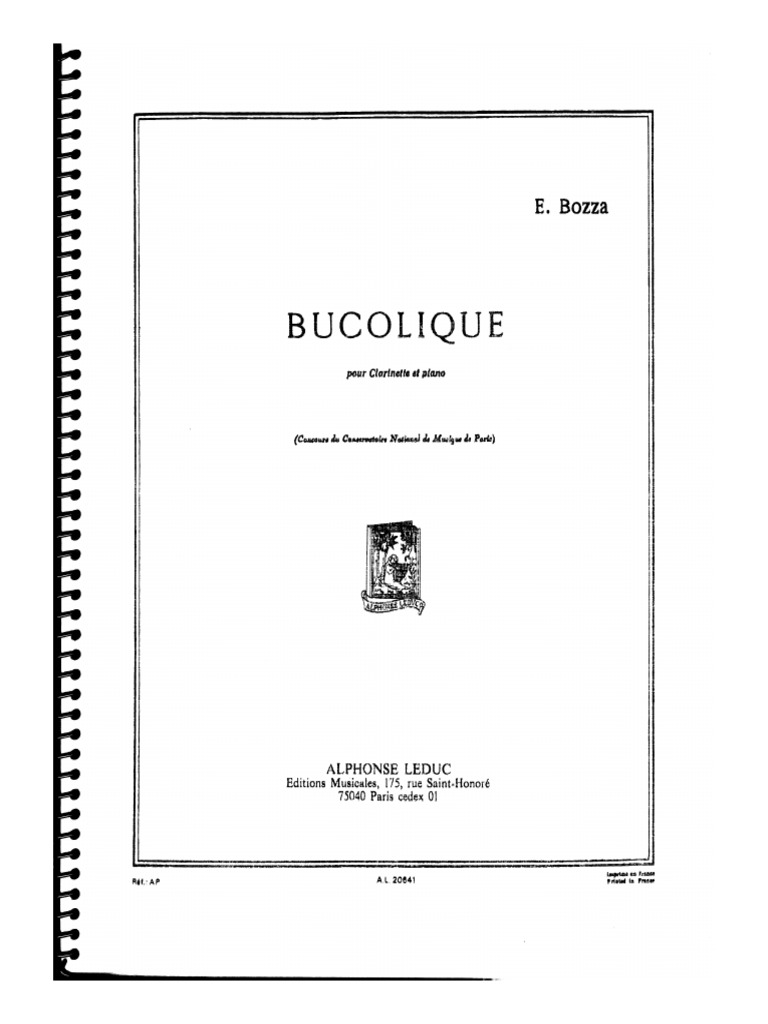 Bozza Bucolique Piano Score | PDF