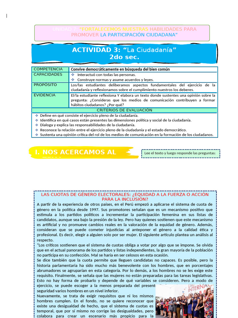2° DPCC -ACTV.03-UNID.7 2023 (1) (2) | PDF | Derechos | Democracia