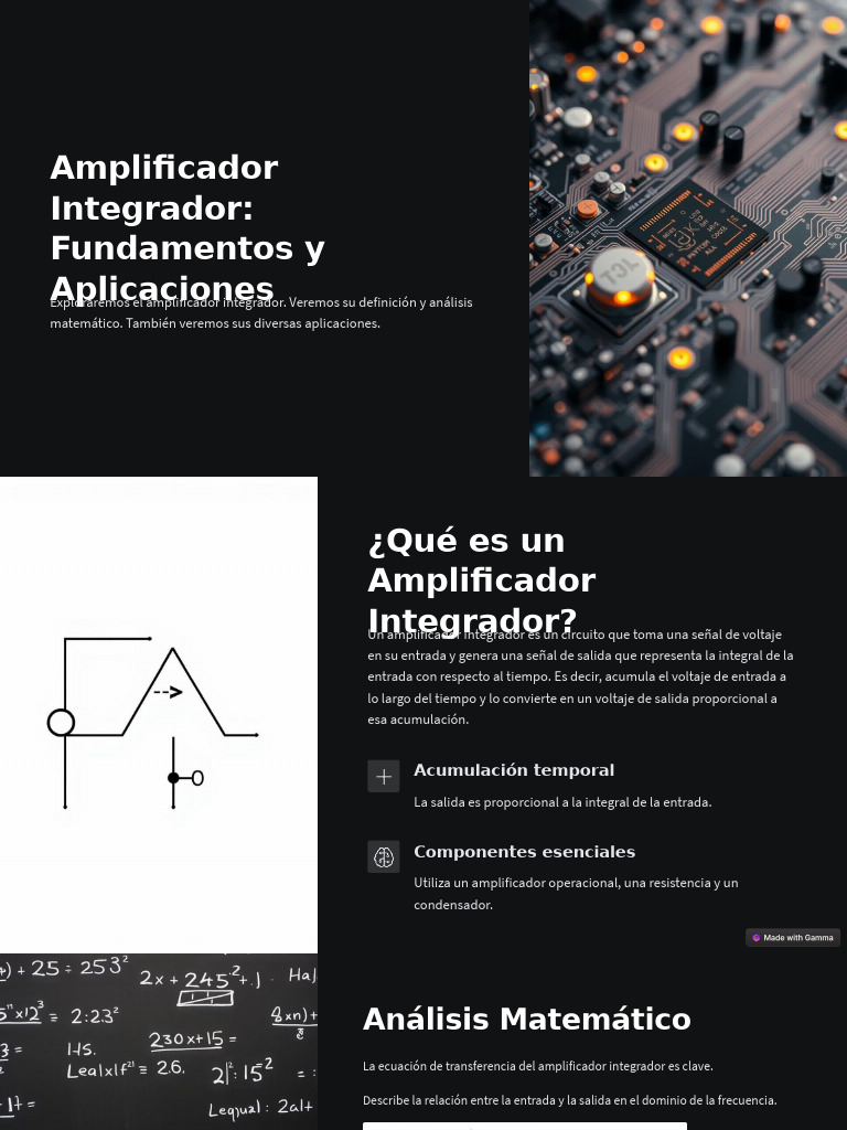 Amplificador Integrador Fundamentos y Aplicaciones | PDF | Amplificador ...
