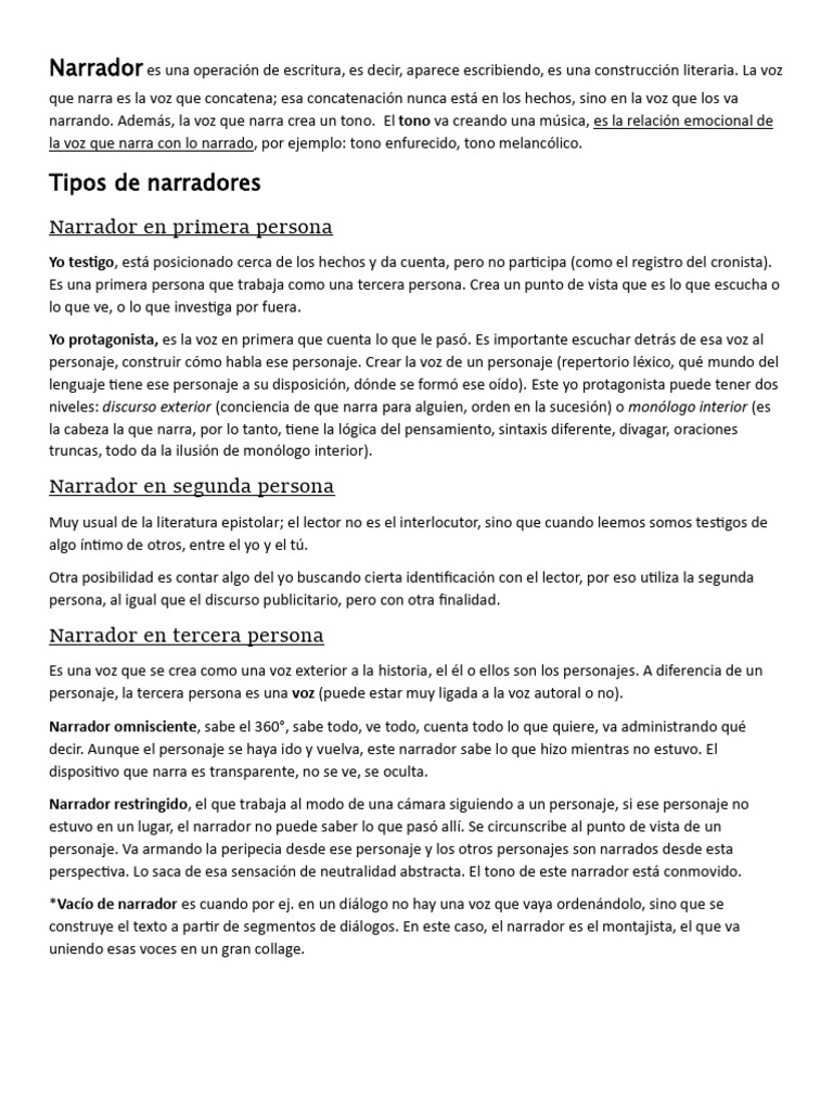 Narrador | PDF | Narración | Monólogo