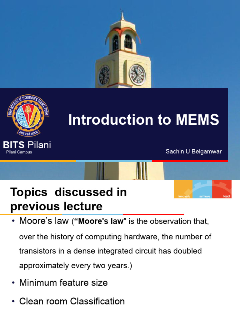Introduction To MEMS Lecture Fabrication | PDF | Thin Film | Doping (Semiconductor)