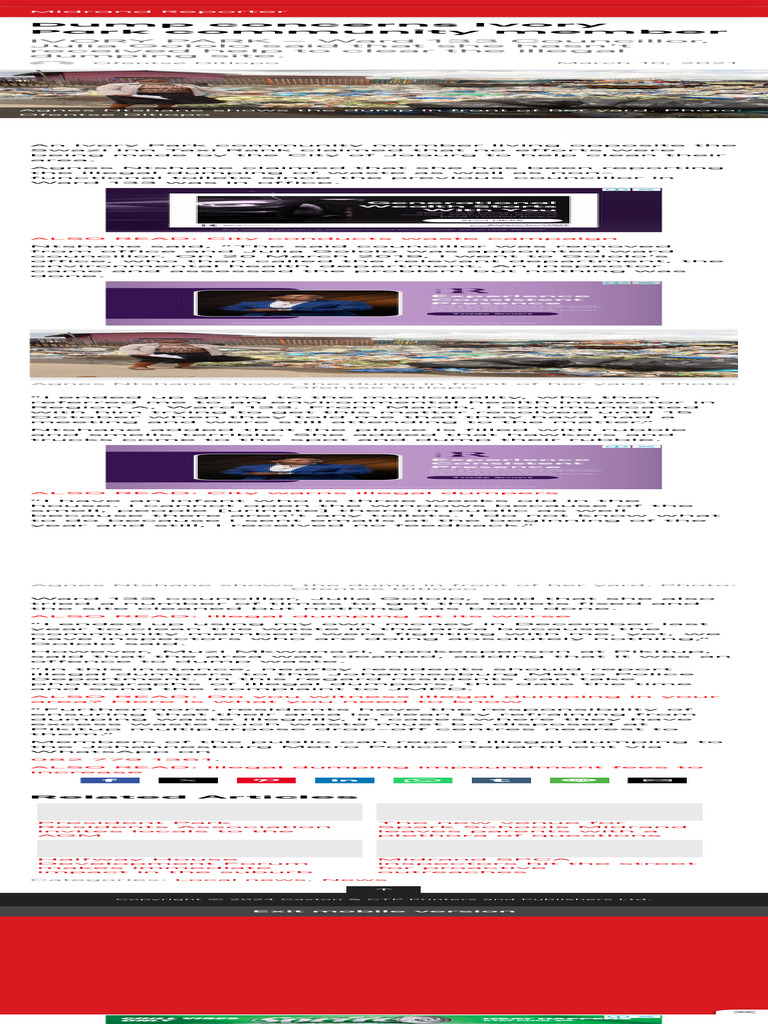 Dump Concerns Ivory Park Community Member Midrand Reporter | PDF ...