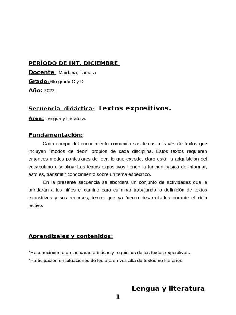 Textos Expositivos 6to | PDF