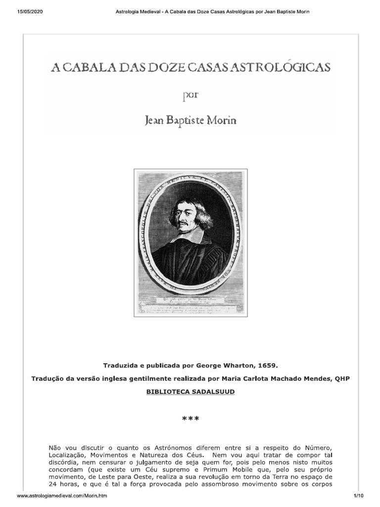 Cabala das casas astrológicas - Morin | PDF
