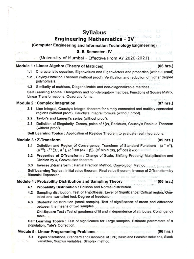 Engineering Mathematics 4 Kumbhojkar - G V Kumbhojkar | PDF