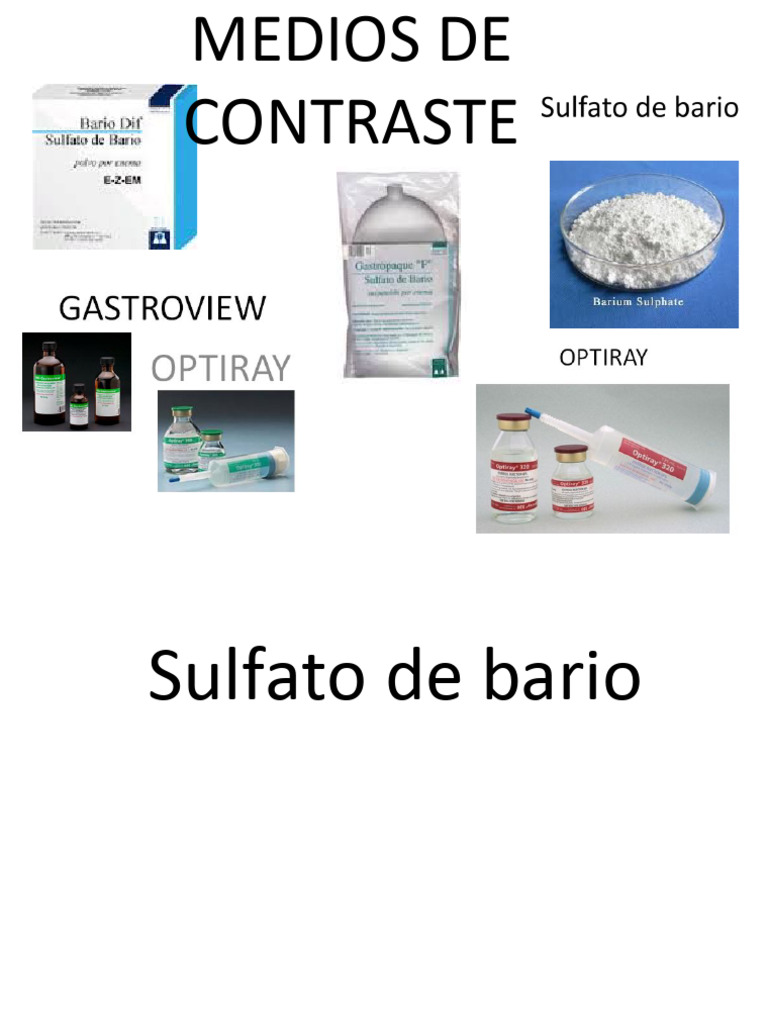 Medios de Contraste Sulfato de Bario, Etc 2024 | PDF | Angiografía ...