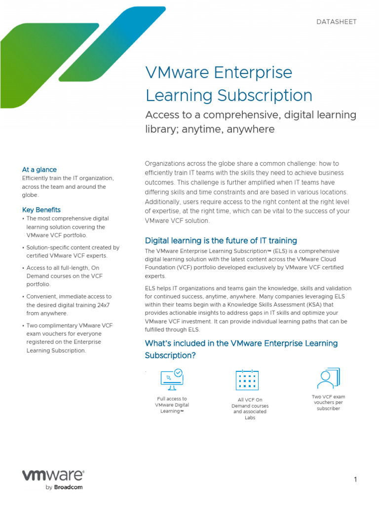 vmware-enterprise-learning-subscription-datasheet-v2 | PDF ...