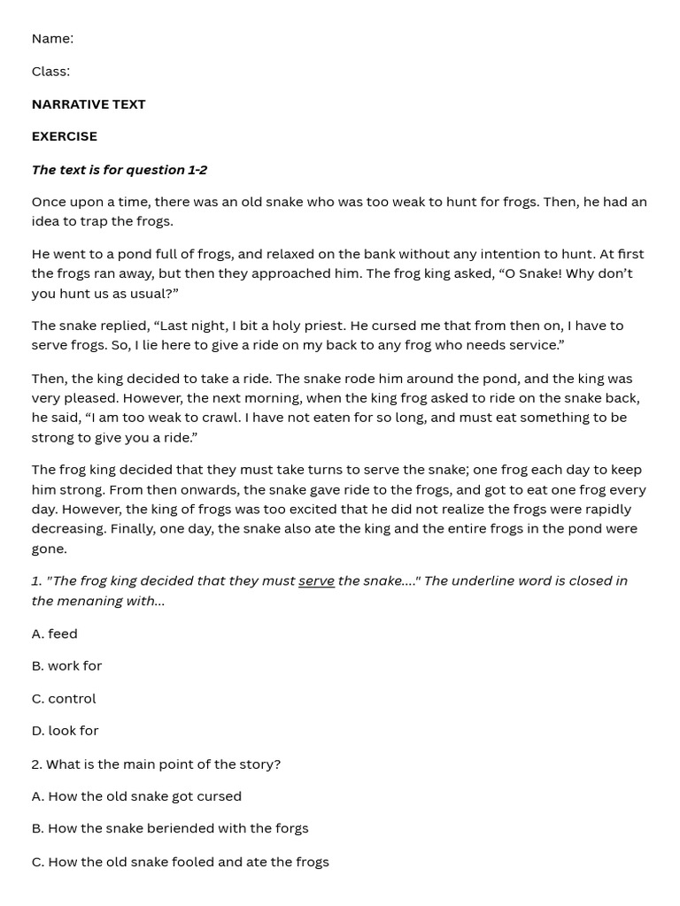 Narrative Text Exercise - 20250325 - 162320 - 0000 | PDF
