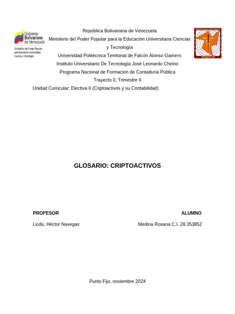 Glosario de Terminos. Criptoactivos | PDF | Criptomoneda | Clave (criptografía)