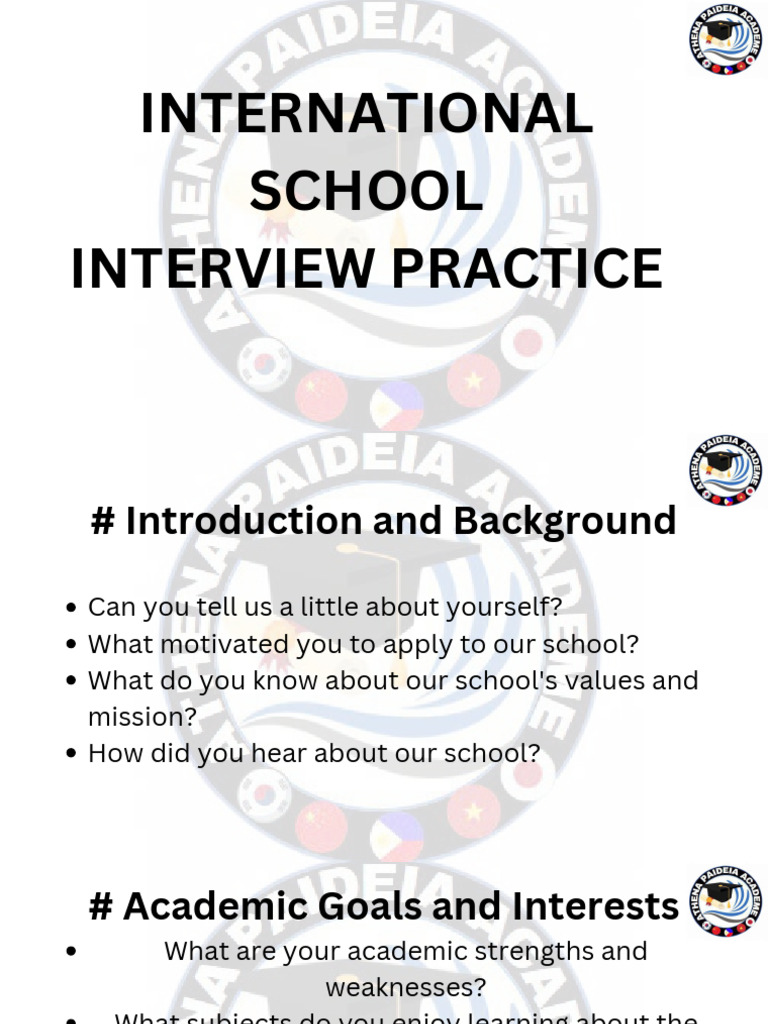 International School Interview Guide | PDF