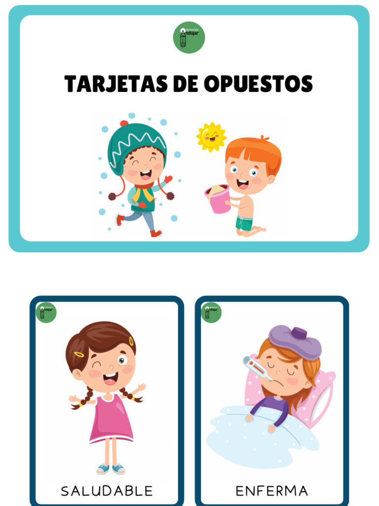 Tarjetas de Opuestos para Aprendizaje | PDF