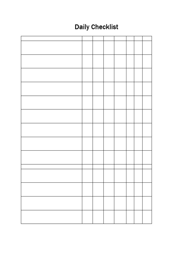 Daily-Checklist 250404 212859 | PDF