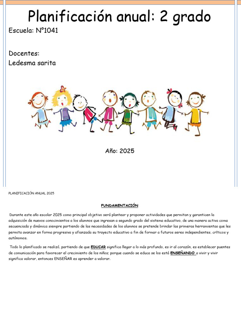 Planificación Anual Segundo Sarita - 090327 | PDF | Escritura | Geometría