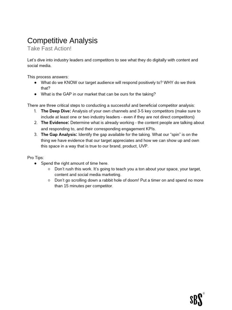 Competitor Analysis Guide for Marketers | PDF | Social Media Marketing ...