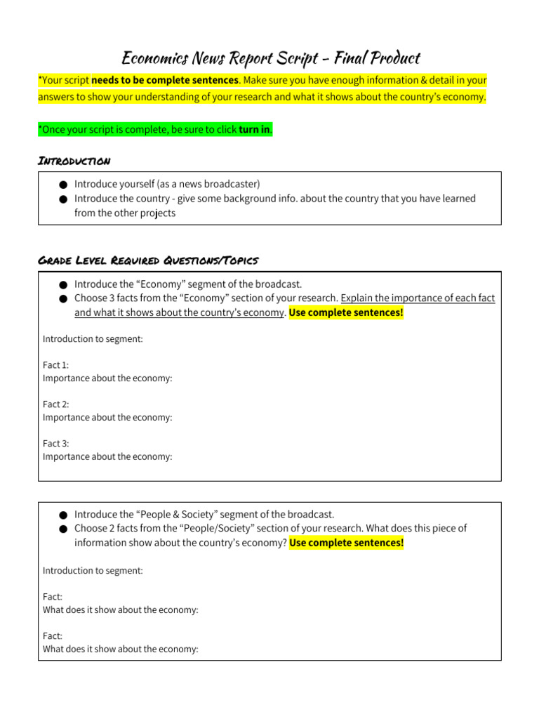 Country Expert - News Report Script | PDF