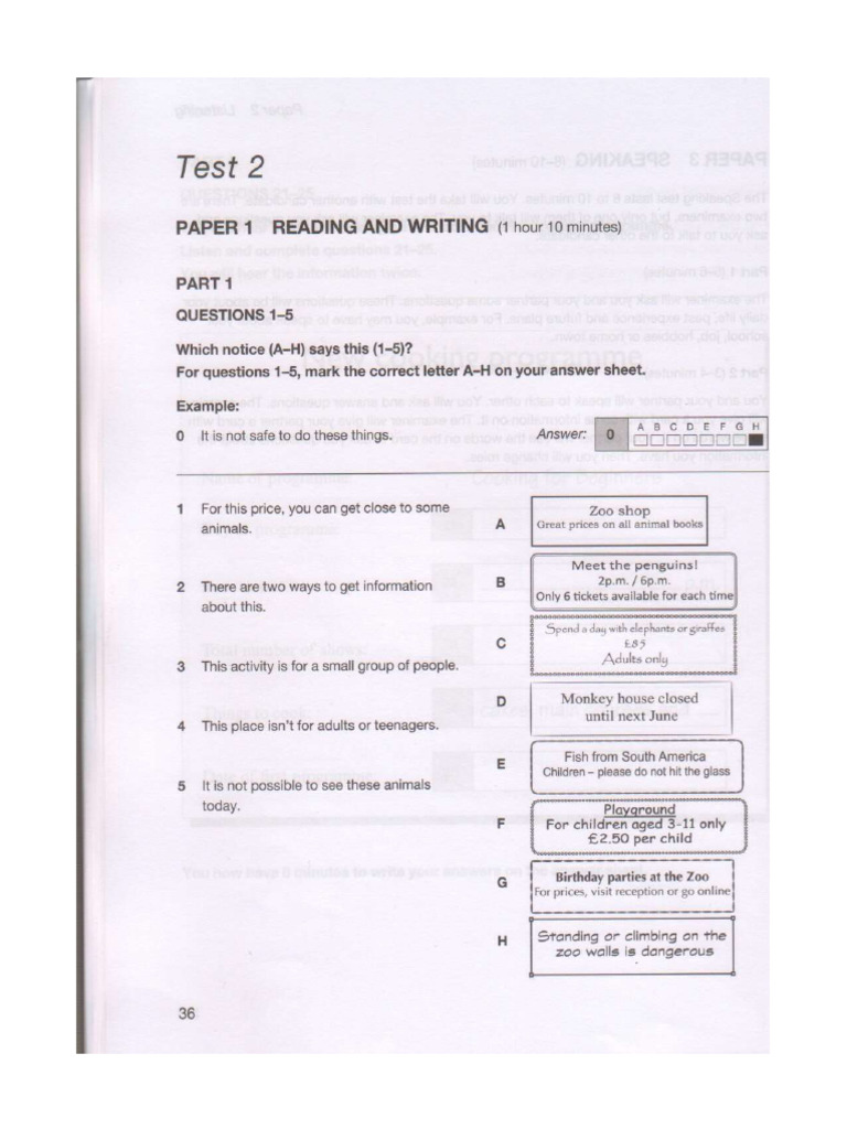 KET 7 Test 2 | PDF