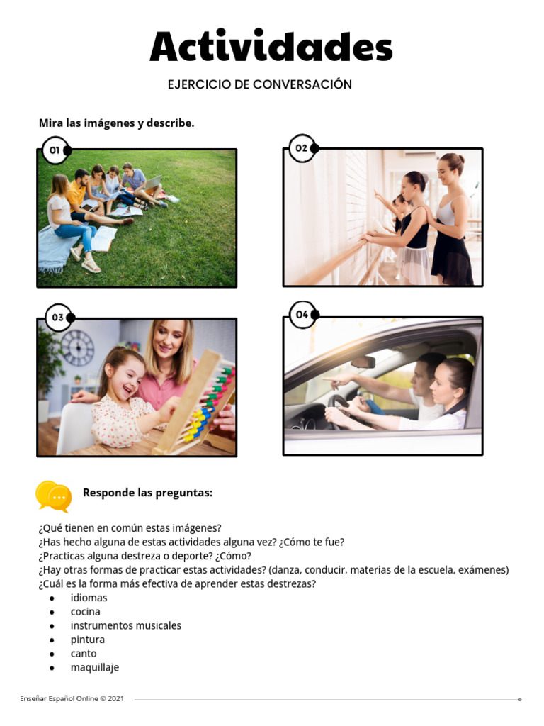 Conversación - Actividades | PDF