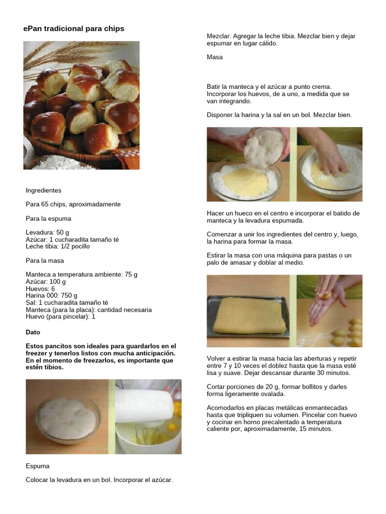 Receta de Pan Tradicional para Chips | PDF | Masa | Panes