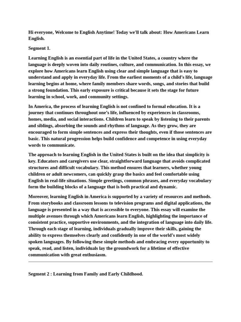 How Americans Learn English | PDF | Learning | English Language
