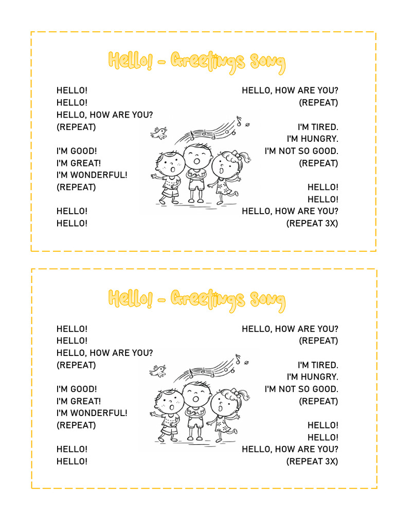 GREETINGS SONG K1 x22 | PDF