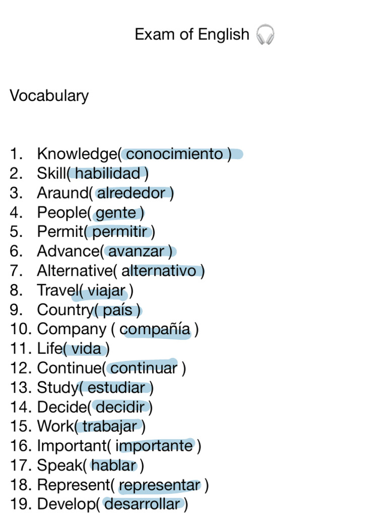 English Vocabulary and Concepts Guide | PDF