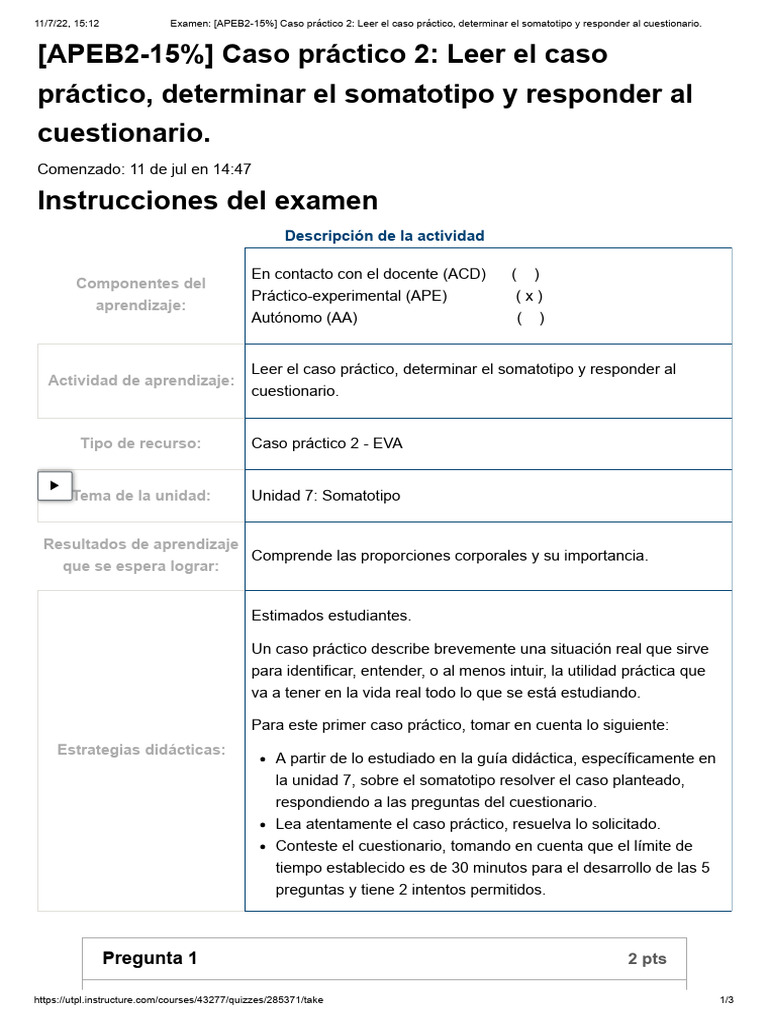 10 - Examen - (APEB2-15%) Caso Práctico 2 - Leer El Caso Práctico, Determinar El Somatotipo y ...