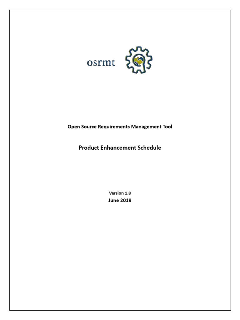OSRMT Product Enhancement Schedule | PDF | Databases | Library (Computing)