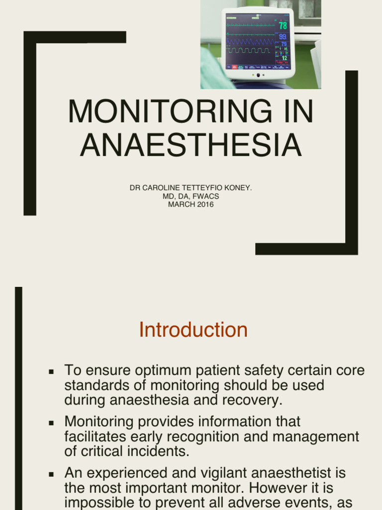 Monitoring in Anaesthesia | PDF | Monitoring (Medicine) | Clinical Medicine