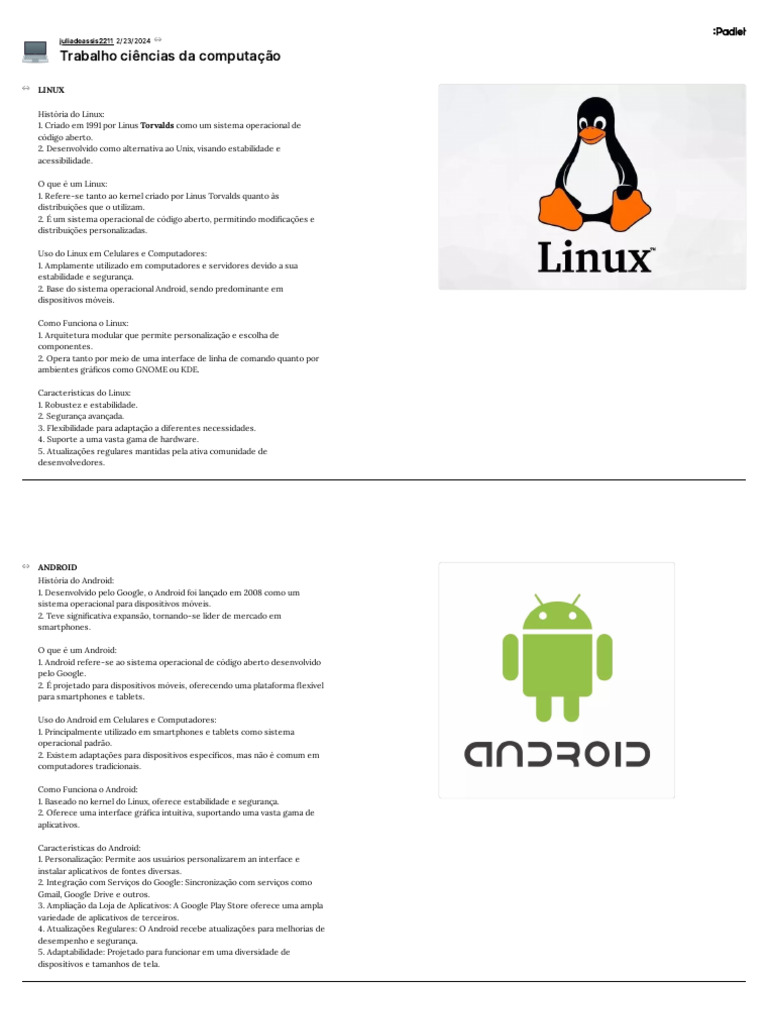 Padlet Erfgqcq6fgjej7ie | PDF | Android (sistema operacional) | Linux