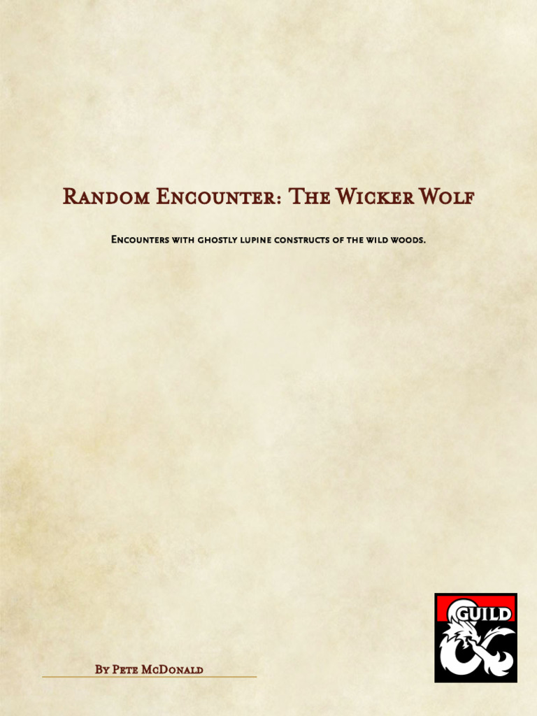 Random Encounter The Wicker Wolf | PDF | Wizards Of The Coast