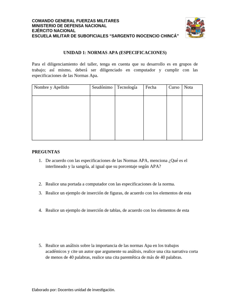 Taller Normas Apa Habilidades Comunicativas | PDF