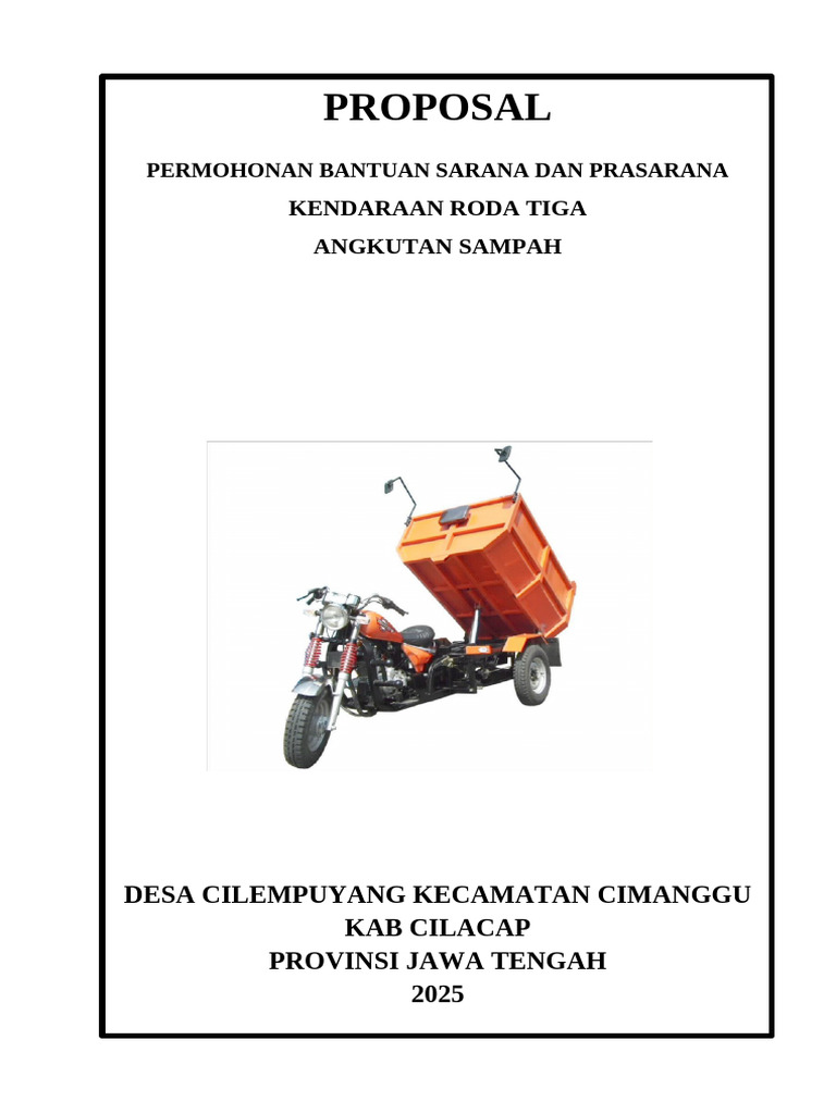 Proposal Kendaraan Roda Tiga 2025 | PDF