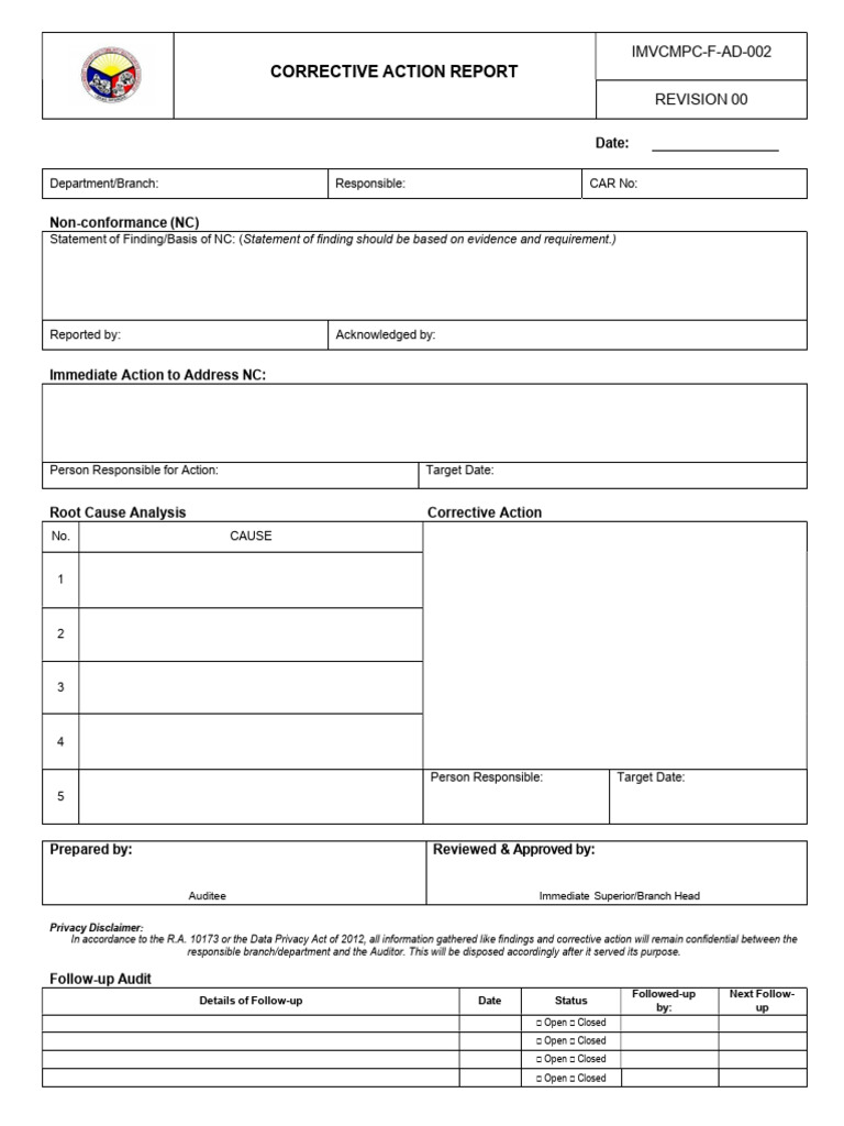 Corrective Action Report | PDF | Audit | Business
