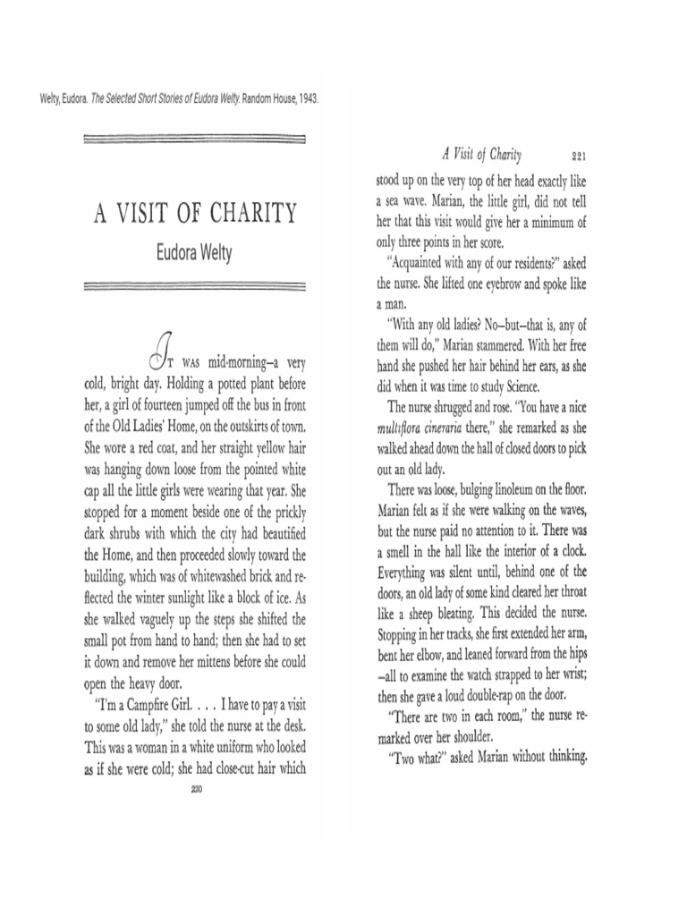 Welty, Eudora - A Visit of Charity | PDF