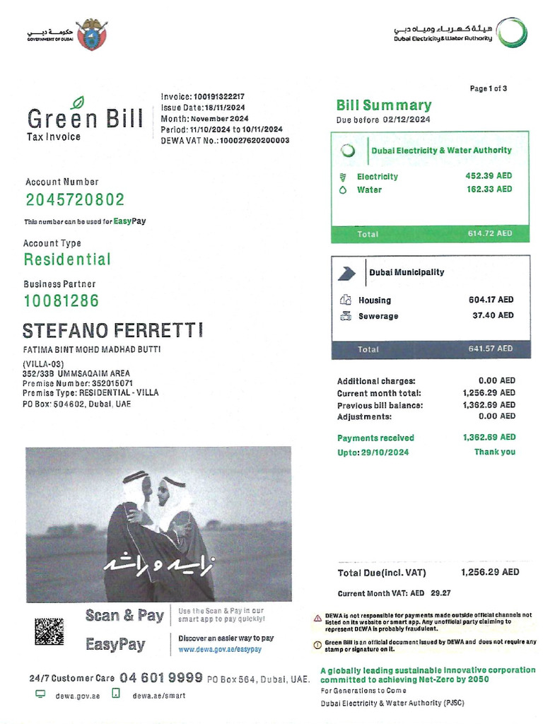 EB and Water Bill | PDF