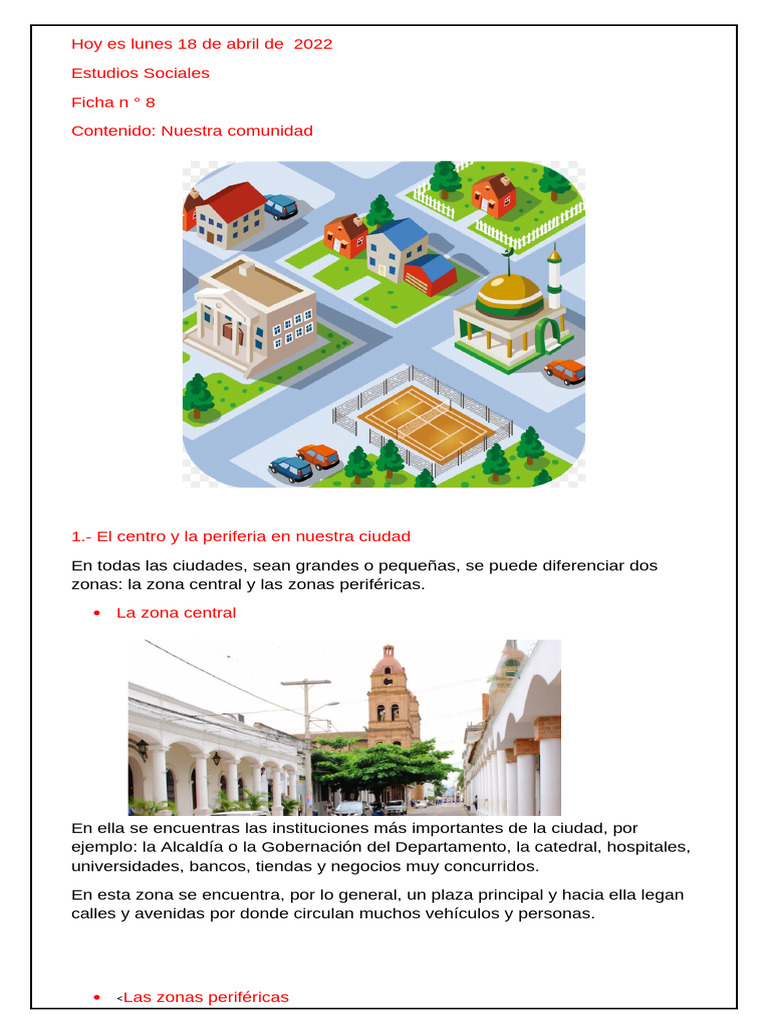 Ficha 8 Sociales Nuestra Comunidad | PDF
