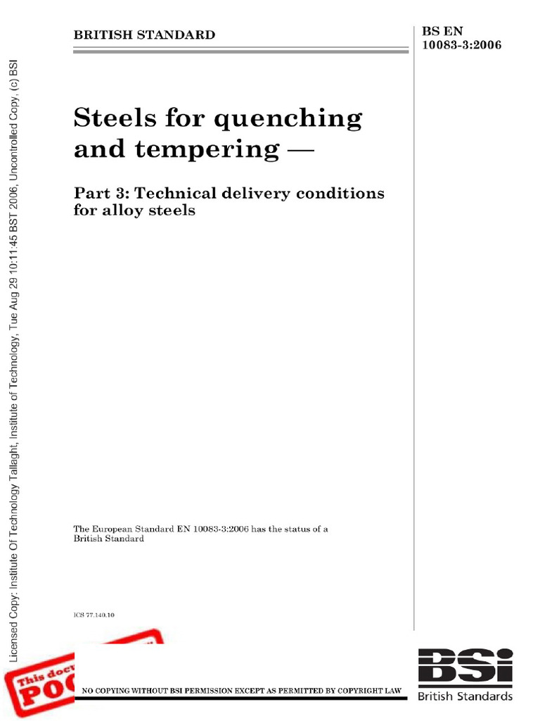 BS en 10083-3 2006 | PDF