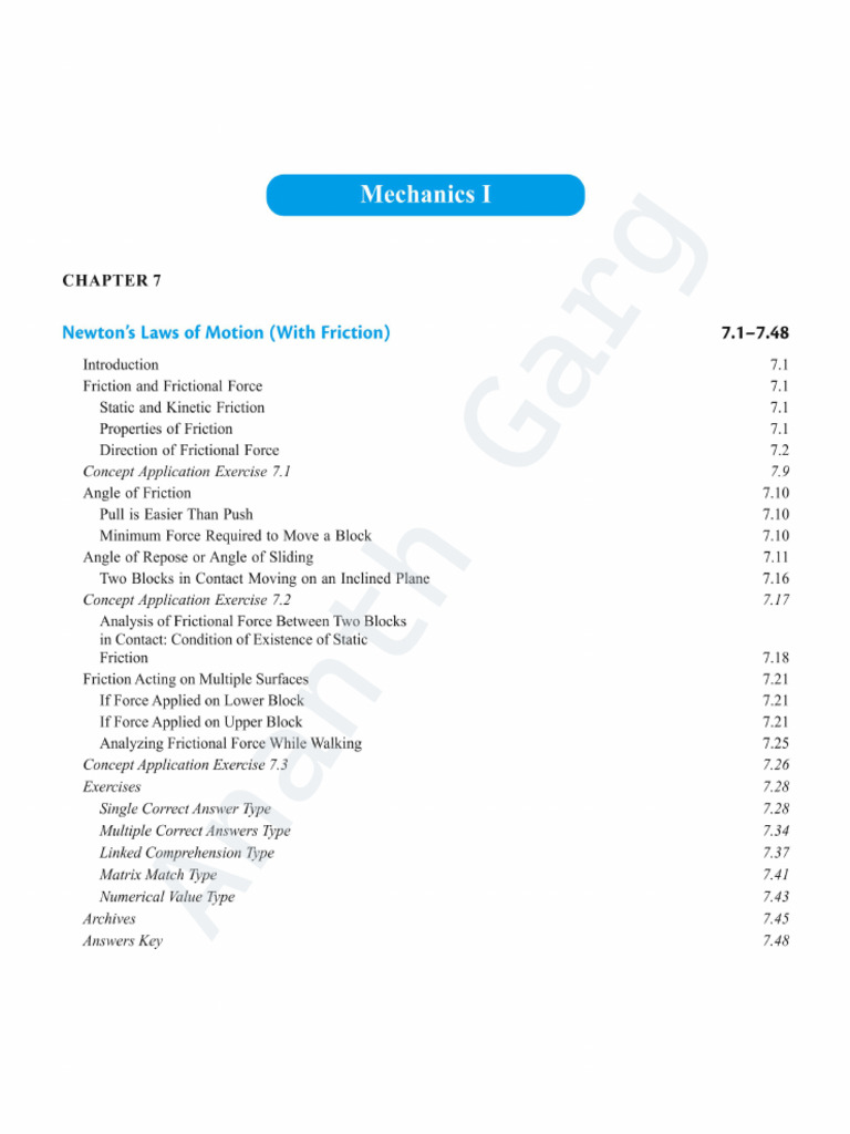 Newton's Laws of Motion (With Friction) Chapter | PDF