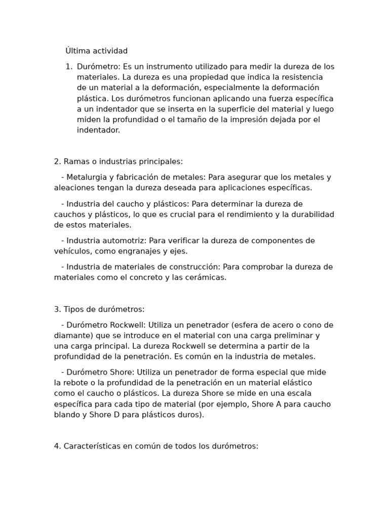 Durometro MDI | PDF | Dureza | Materiales
