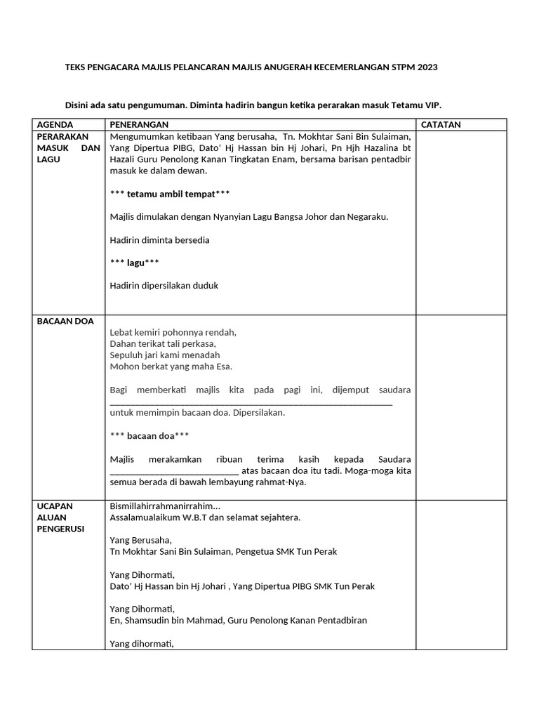 Anugerah Kecemerlangan STPM 2023 | PDF