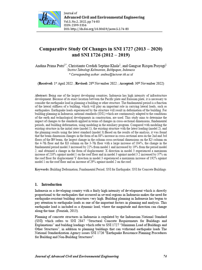 Comparative Study of Changes in SNI 1727 2013 2020 | PDF | Beam ...