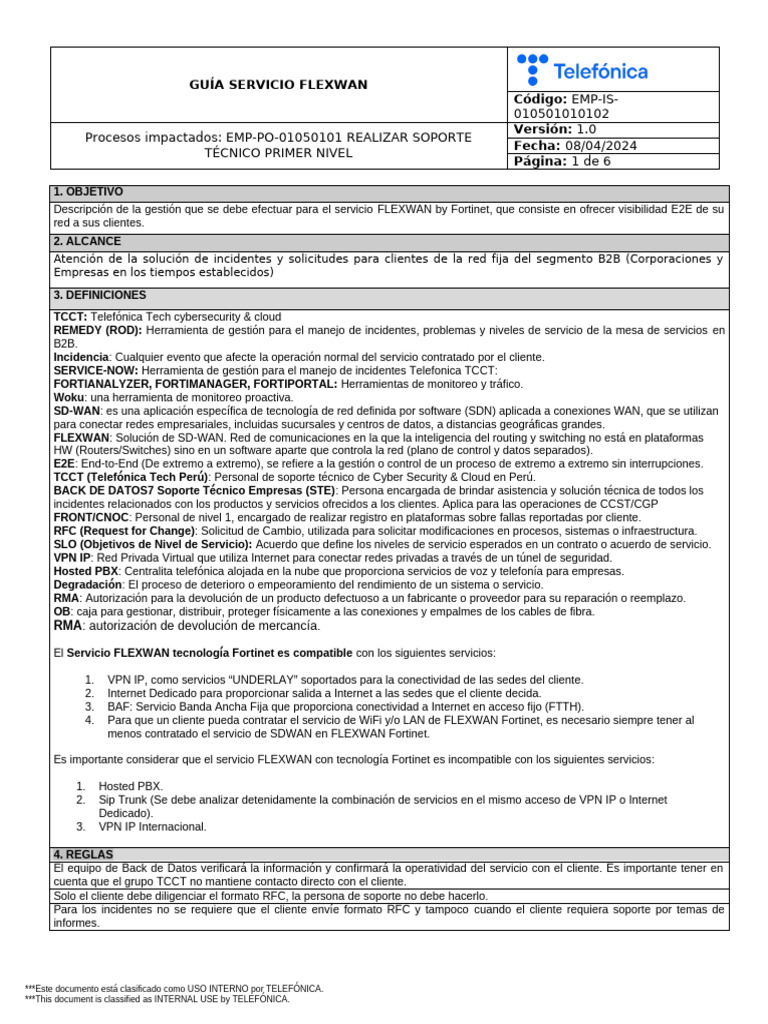 EMP-IS-010501010102 Guía Servicio FLEXWAN | PDF | Red privada virtual ...