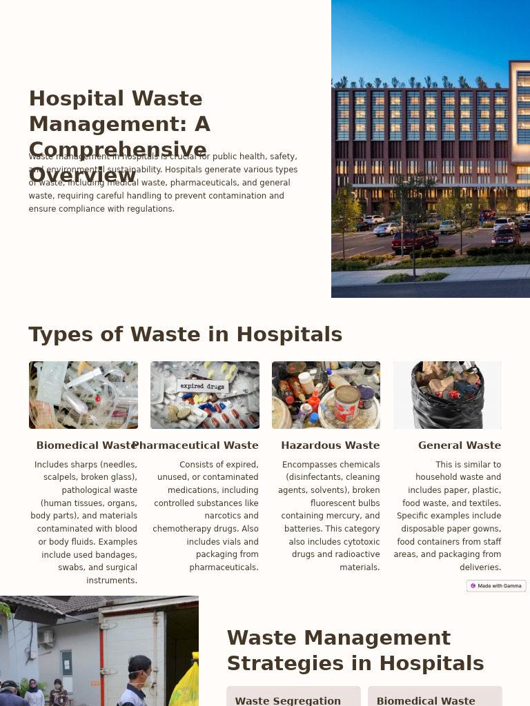 Hospital Waste Management Overview | PDF | Waste | Waste Management