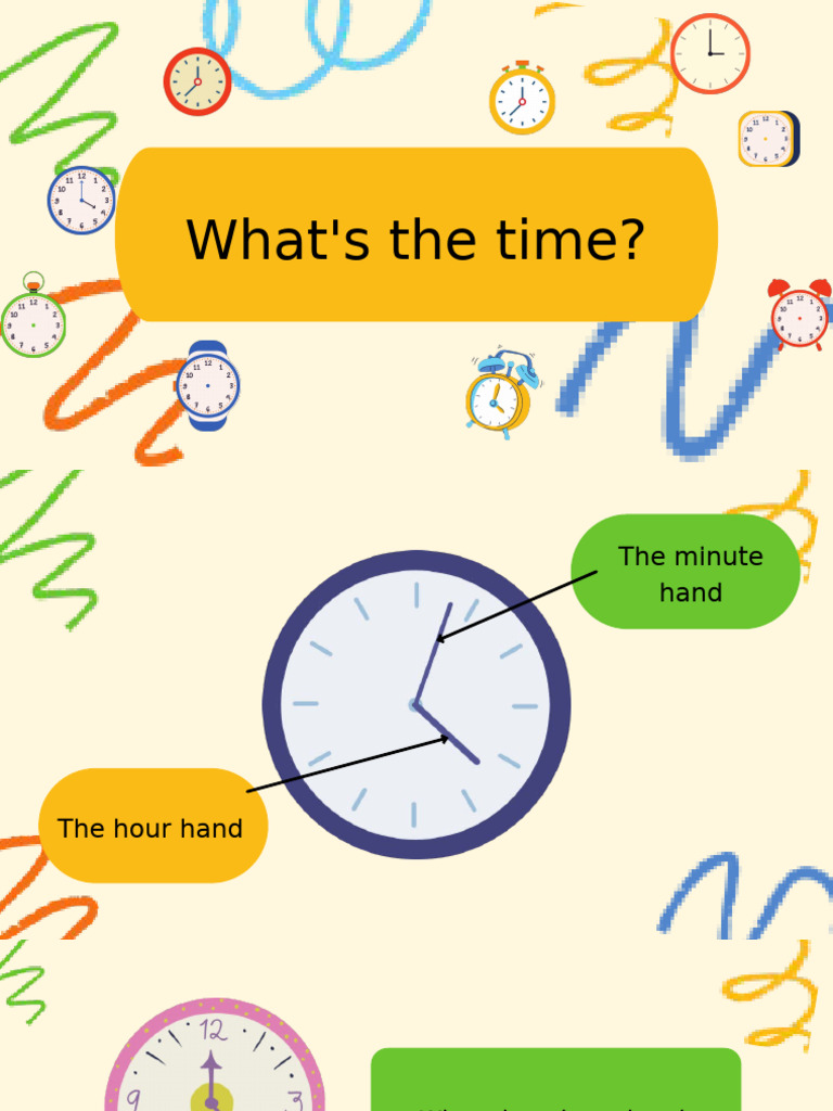 Telling The Time Education Presentation in Colorful Illustrative Style ...