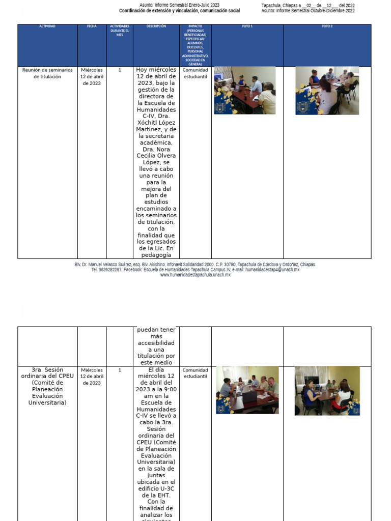 Segundo Informe Trimestral | PDF