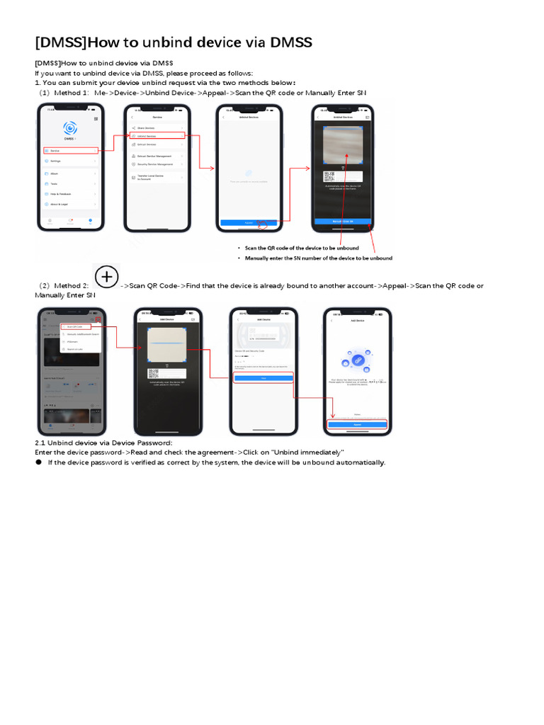 (DMSS) How To Unbind Device Via DMSS | PDF