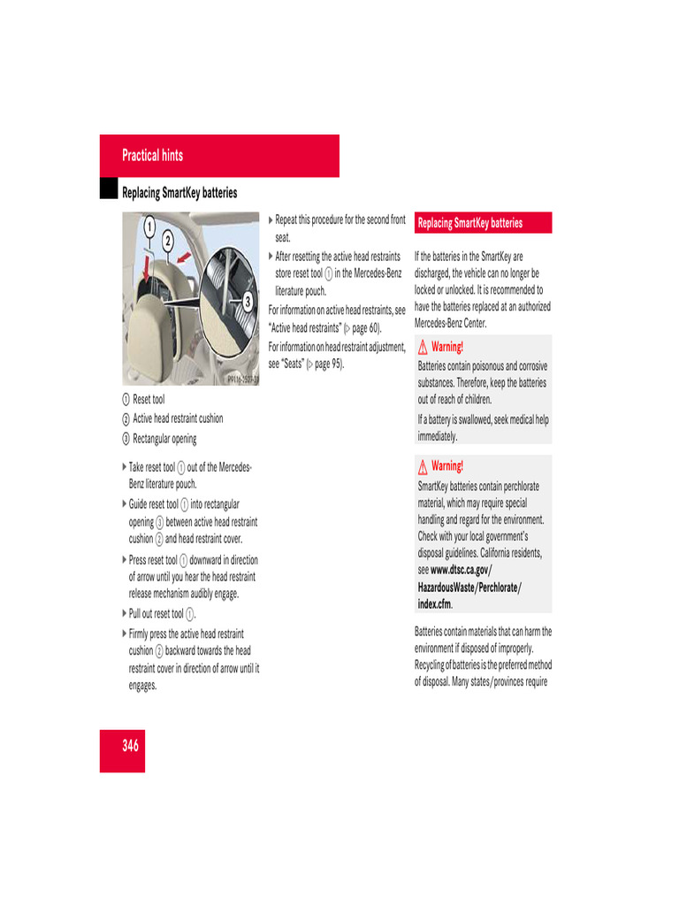 Active Head Restraint Reset | PDF