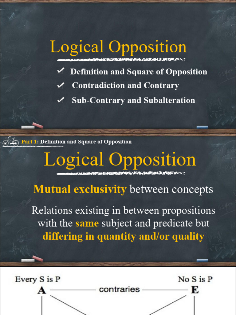 Module 1-Week 5-Logical Opposition | PDF | Contradiction | Truth