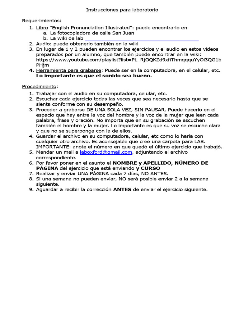 Instructions On Laboratory 2025 | PDF